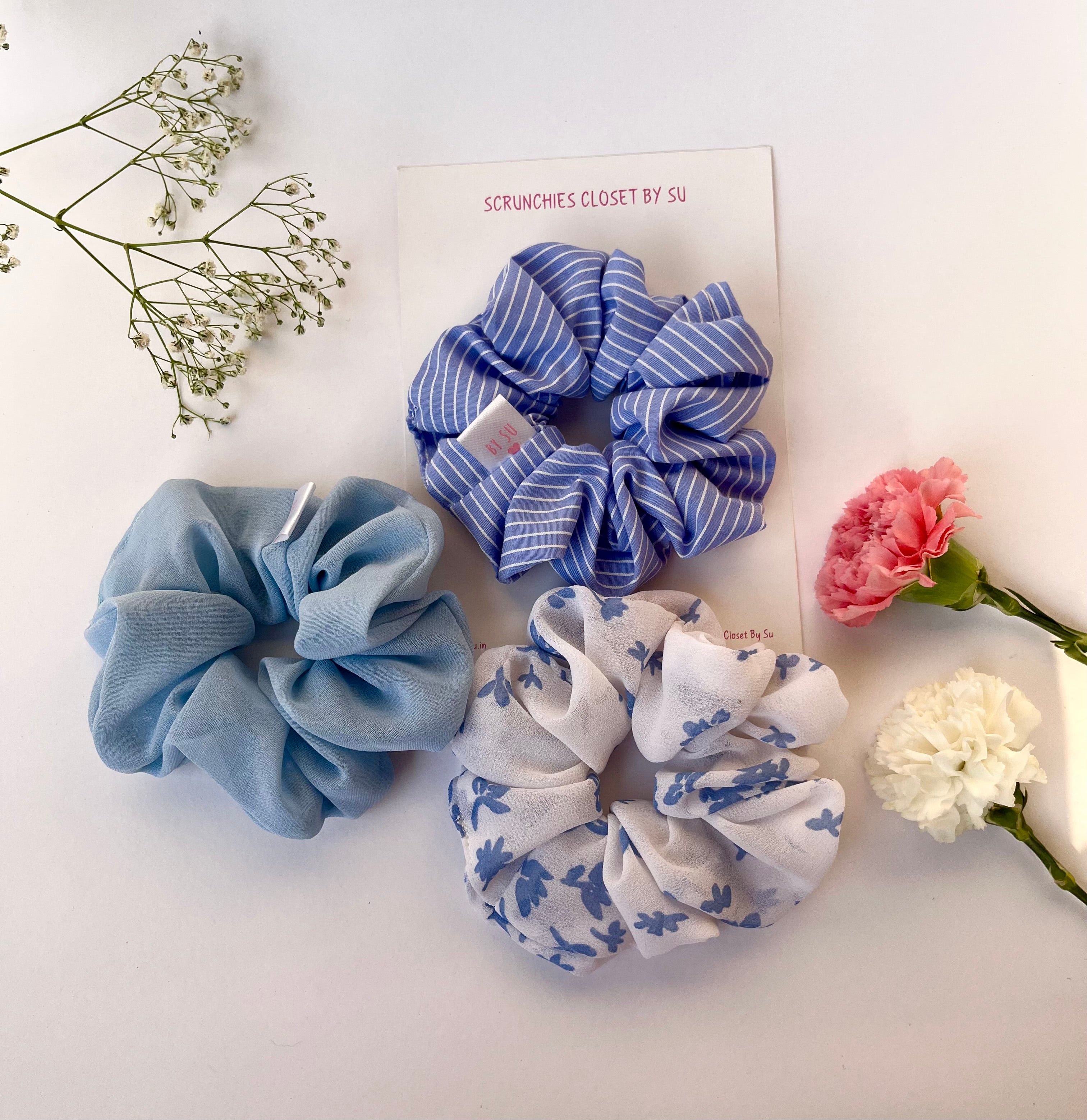 Classic Blue Scrunchies Combo – Scrunchies Closet By Su